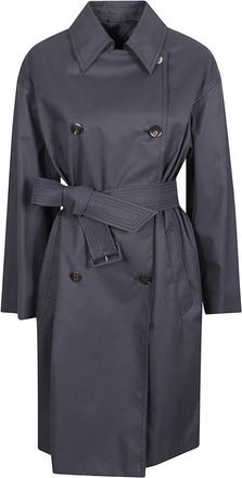 Max Mara Femme, Manteaux, Bleu, Taille: 38 FR Cotton Trench Coat