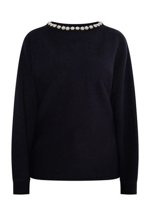 Usha Pullover mit Perlen Damen schwarz