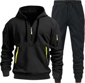 Generic Tenue Sport Homme Jogging Sweat &Agrave; Capuche Et Pantalon V&ecirc;tement De Sport Casual Automne Hiver Tenue Sport Homme D&eacute;contract&eacute; Ensemble 2 Pi&egrave;ces Tracksuit