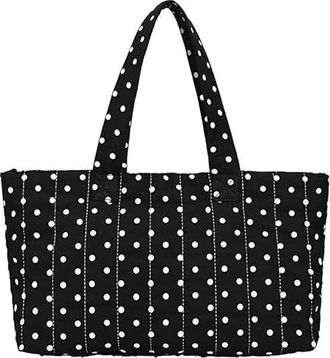 Generic Sac à main matelassé à pois souples avec poches Sac à bandoulière Poignée supérieure Sacs Hobo pour femmes Voyage de shopping, Noir