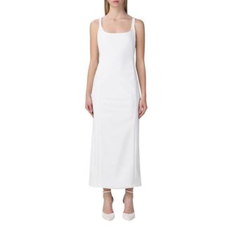 Emporio Armani Femme, Robes, Blanc, Taille: 42 FR &Eacute;l&eacute;gante Robe Midi Blanche Dos Nu