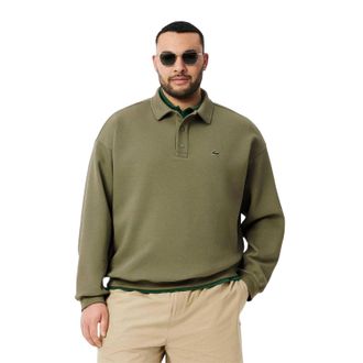 Lacoste Polo Sweatshirt f&uuml;r Herren, Piqu&eacute;, lose Passform (Gr&uuml;n)