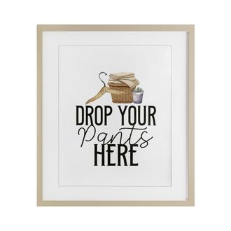 Stupell Industries Drop Your Pants Here Kunstdruck mit Rahmen, Motiv unter Glas, Design von Kim Allen, 53,3 x 43,2 cm, Schwarz