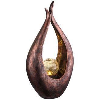 Globo Lighting LED Außen Solar Lampe Balkon Steh Leuchte Glas Kugel Boden Bronze Strahler geschwungen 33468