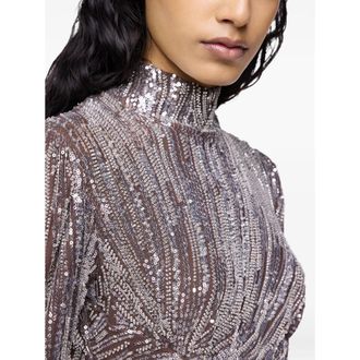 Paco Rabanne Sequin-Embellished Top - Silver