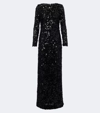 Oscar De La Renta Robe longue &agrave; sequins