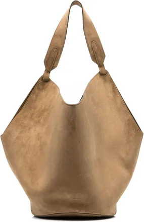 Khaite Mittelgro&szlig;e Lotus Tote Bag aus dunklem Elfenbeinfarben - Braun