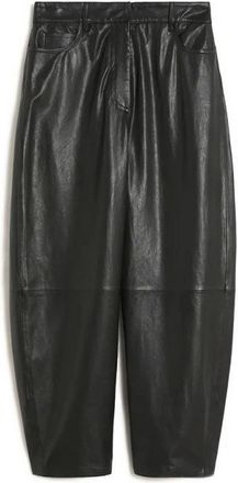 Max Mara Femme, Pantalons, Noir, Taille: 34 FR Wkdpagano Leather Pantalons