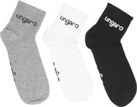Emanuel Ungaro Lot de 3 paires de chaussettes semi-montantes Low Cut - 43/46 Noir, Gris, Blanc