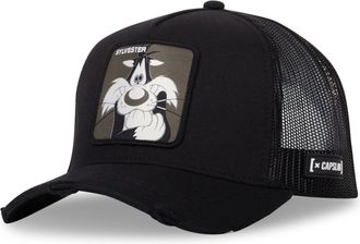 Capslab Sylvester Looney Tunes Used-Look Schwarz Verstellbare Truckercap - One-Size