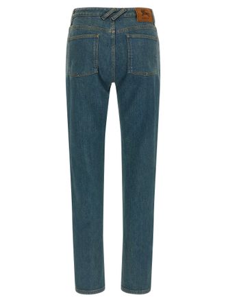 Burberry Womens Blue Cotton Straight-Leg Jeans Clothing