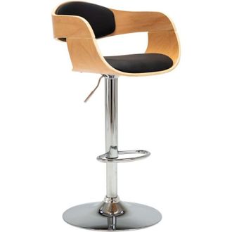 vidaXL Barhocker Schwarz Bugholz und Kunstleder Vidaxl