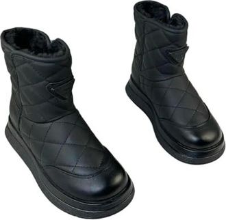 Generic QXDZSW Bottes de neige dhiver pour femme avec doublure en polaire &eacute;paisse Style d&eacute;contract&eacute; Bottes courtes imperm&eacute;ables en coton Chaussures chaudes po