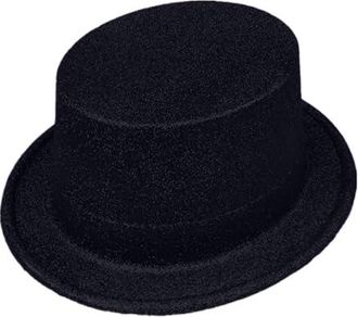 Generic Chapeau de cowboy &agrave; paillettes pour homme et femme - Brillant - Costume de Venise - Accessoire de d&eacute;coration pour bal de fin dann&eacute;e (noir, taille uniq