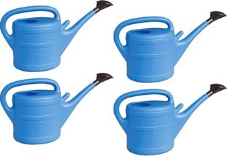 Kova&T 4X Gießkanne 10L HELLBLAU + 1x BILDMAGNET! Blumenkanne Kunststoff für groß & klein Garten & Zimmerpflanzen Gießkannen Gieskanne Gieskannen Giesskanne 