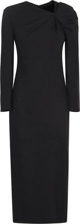 Emporio Armani Femme, Robes, Noir, Taille: 34 FR Long Sleeve Twisted Neck Midi Dress