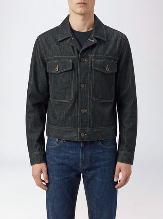 Christophe Lemaire Surchemise en denim de coton avec col cubain et coutures contrastantes
