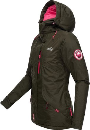 Marikoo Damen Winterjacke Funktionsjacke Softshell-Jacke mit Abnehmbarer Kapuze Rabeaa Olive Gr. XS