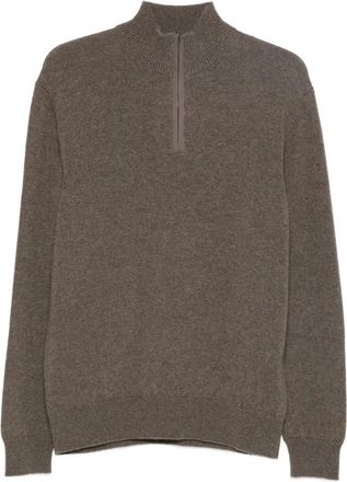 Agnona pull à col montant zippé - Marron