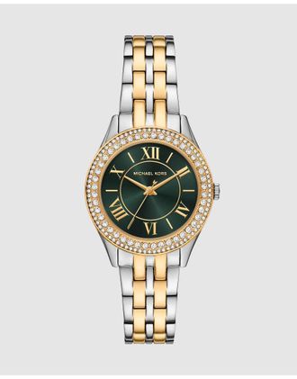 Michael Kors Harlowe montre trois aiguilles bicolore en acier inoxydable-Multi