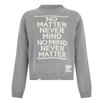 Miharayasuhiro Message Jacquard Strickpullover - - Knitwear - Herren - Grau - S