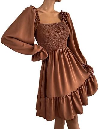 Generic Robe de pirate pour femme - Manches longues - Costume de pirate - Robe courte - Robe de pirate - Robe courte - Robe de carnaval victorien - Costume de