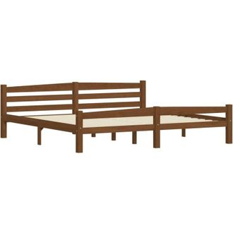 vidaXL Massivholzbett Honigbraun Kiefer 200x200 cm vidaXL