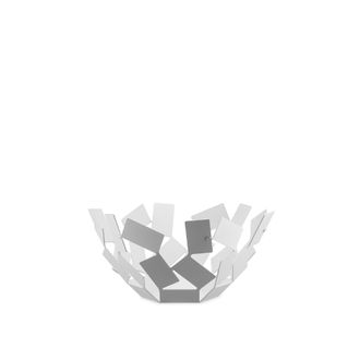 Alessi La Stanza dello Scirocco, Obstschale weiß, Edelstahl 18/10, Weiss Lackiert,27.3 X 27.3 X 13 cm