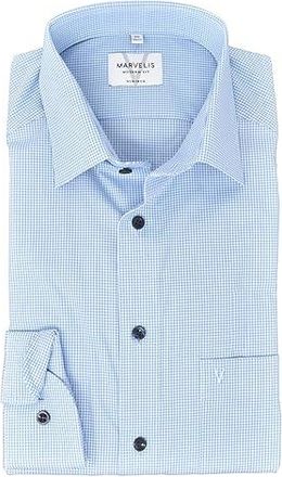 Marvelis Chemise daffaires pour homme - Coupe moderne - Col Kent - Manches longues - Bleu clair, bleu clair, 45