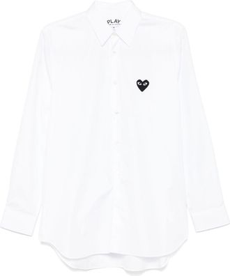 Comme Des Garçons Hemd mit Herz-Patch - Weiß