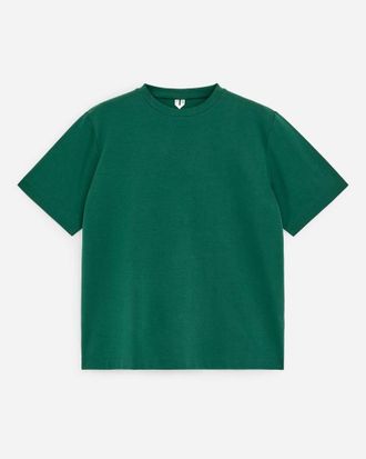 Arket Kastiges Interlock-T-Shirt -Gr&uuml;n