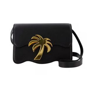 Palm Angels Schwarze Leder-Schultertasche mit Taschen - - Bags - Damen - Schwarzk - ONE SIZE