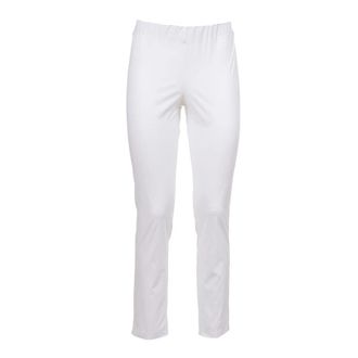 Le Tricot Perugia Baumwollhose mit elastischem Bund - - Trousers - Damen - Wei&szlig; - L