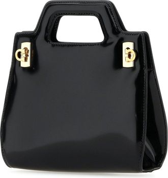 Ferragamo Neronero. Calf Lamb Lining Borse A Mano Bag