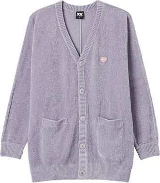 Fingercroxx cardigan à ornements coeur - Violet