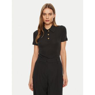 Tommy Hilfiger Poloshirt WW0WW44446 Schwarz Slim Fit