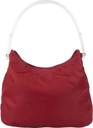 Prada Crossbody Bags - Prada Red Nylon Transparent Handle Hobo Bag - Gr. unisize - in Bunt - f&uuml;r Damen