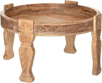 PEGANE Table basse en bois de manguier coloris marron - Diam&egrave;tre 74 x Hauteur 43.5 cm -PEGANE