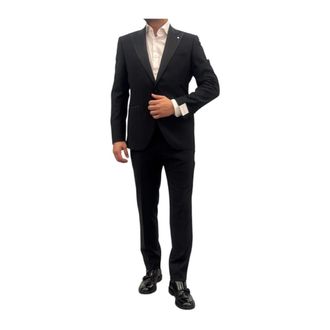 Luigi Bianchi Mantova Eleganter Smoking Anzug - - Suits - Herren - Schwarzk - 2XL