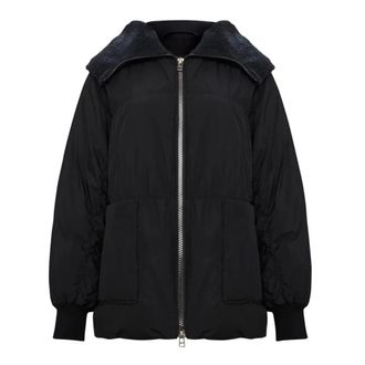 Cesare Gaspari Shearling-Kragen Pufferjacke - Schwarz - - Jackets - Damen - Schwarzk - M