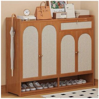 Generic Schuhbank,Landhausschrank mit T&uuml;ren,gro&szlig;es 7-st&ouml;ckiges Regal,freistehendes Regal f&uuml;r Eingangsbereich,Flur,Kleiderschrank,Schlafzimmer,Wohnzimmer