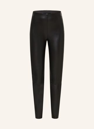 Oui Leggings In Lederoptik schwarz