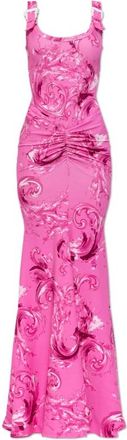 Versace Jeans Couture Femme, Robes, Rose, Taille: 34 FR Long Dress with Barocco Pattern