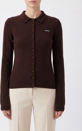 Rotate Slim-Fit-Cardigan aus Woll-Kaschmir-Mischung mit klassischem Kragen