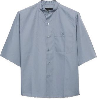 Prada Unges&auml;umtes Hemd mit Stehkragen - Blau