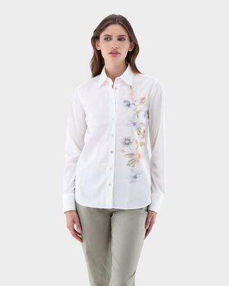 van Laack Hemdbluse mit platziertem Blumendruck
