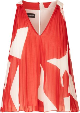 Apart Fashion APART Plisseetop aus plissierten Chiffon, Allover Bedruckt, rot-Creme, 38