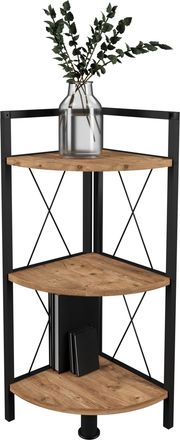 VCM Holz Metall Eckregal Aufbewahrung Stand Regal Bücherregal Deko Bücher Standregal Insasi 2