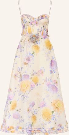 Zimmermann Cocktailkleid Luna Mit Leinen Und Seide weiss