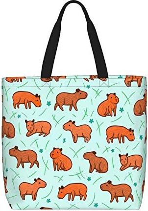 Generic Sac Fourre-Tout Mod&egrave;le De Dessin Anim&eacute; De Capybaras Animaux Sac Fourre Tout Femme Personnaliser Pliable Sacs En Toile Pour Femmes, Pour &Eacute;cole, Femmes,